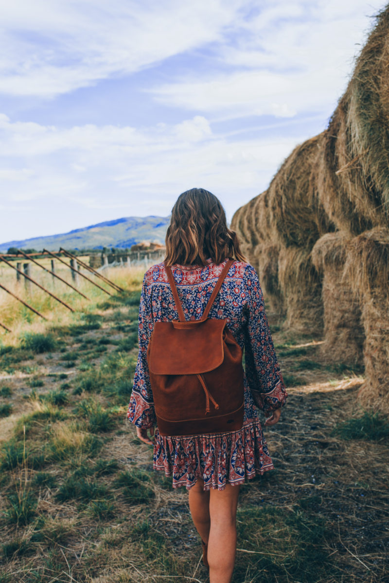 Fall: Boho Dress + Leather Backpack - Wanderlust Out West