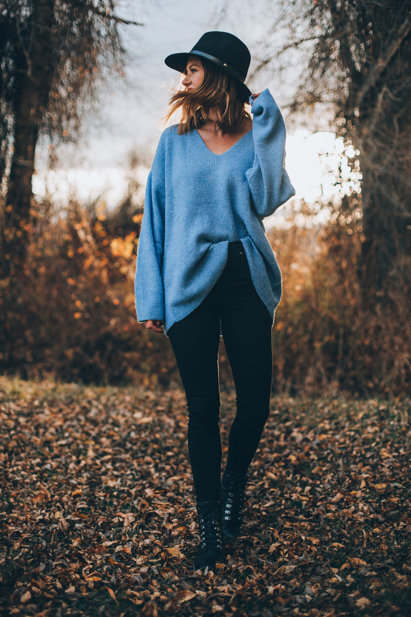 Cozy Oversized Blue Sweater-45 - Wanderlust Out West